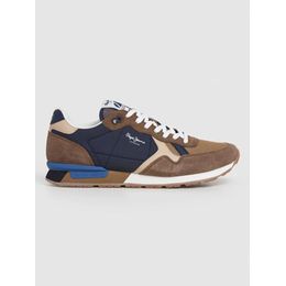 Pepe Jeans Footwear Sneakers "Brit Colors" in Hellbraun/ Dunkelblau - 39% | Gr&ouml;&szlig;e 43 | Herrensneakers