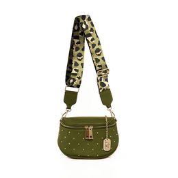 Anna Morellini Leder-Umh&auml;ngetasche "Domenica" in Olive - (B)19 x (H)15 x (T)8 cm - 79% | Damen-taschen