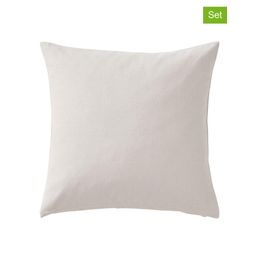 HEINE HOME 2er-Set: Kissenh&uuml;llen in Wei&szlig; - 53% | Gr&ouml;&szlig;e 50x50 cm | Dekokissen