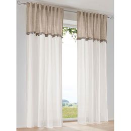 HEINE HOME Dekostore in Beige/ Creme - 79% | Gr&ouml;&szlig;e 245x135 cm | Gardinen-vorhaenge