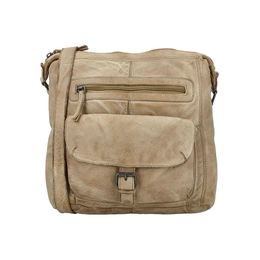 HIDE & STITCHES Leder-Umh&auml;ngetasche in Beige - (B)27 x (H)29 x (T)9 cm - 51% | Damen-taschen