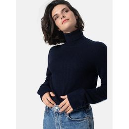 AUTHENTIC CASHMERE Kaschmir-Rollkragenpullover "Bise" in Dunkelblau - 58% | Gr&ouml;&szlig;e L | Damen-pullover-cardigans