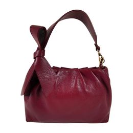 ORE10 Leder-Umh&auml;ngetasche "Movar" in Bordeaux - (B)26 x (H)18 x (T)5 cm - 75% | Damen-taschen