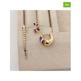 Nakkash 3tlg. Set: vergold. Ohrringe mit Edelsteinen - 63% | Schmuck