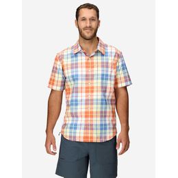 Marmot Funktionshemd "Air Exchange Solar Shield" in Orange/ Blau - 46% | Gr&ouml;&szlig;e S | Herren-sportshirts