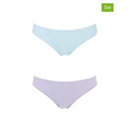 COTONELLA 2er-Set: Slips in Hellblau/ Lila - 36% | Gr&ouml;&szlig;e M | Damen-unterteile