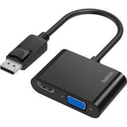 Hama Video-Adapter &raquo;Video-Adapter 2in1 DisplayPort-Stecker - VGA & HDMI Bu. Ultra HD4K&laquo; DisplayPort zu HDMI VGA 10 cm schwarz Exzellente 