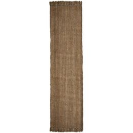FLAIR RUGS L&auml;ufer &raquo;Jute Boucle&laquo; rechteckig 7 mm H&ouml;he aus 100% Jute, mit Fransen, aus Naturfasern beige Jute