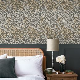 WILLIAM MORRIS AT HOME Vliestapete &raquo;Willow Bough&laquo; Retro glatt 10mx52cm (ca. 5m2) grau Vlies