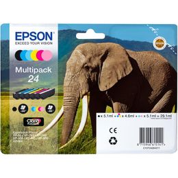 Epson Tintenpatrone &raquo;24, Claria Photo HD, Multipack&laquo; original 24 Anzahl der schwarzen Tintenpatronen: 1, Farbtintenpatronenanzahl: 5