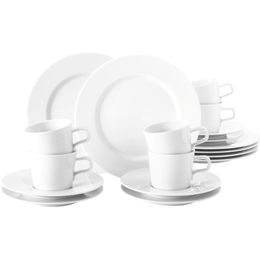 Seltmann Weiden Kaffeeservice &raquo;Geschirr-Set, Service No Limits&laquo; Tassen, Teller, Untertassen, Made in Germany, 18 Teile, f&uuml;r 6 Personen wei&szlig; Porzellan