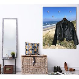 queence Garderobenpaneel &raquo;Wandgarderobe mit Motiv Foto D&uuml;nen und Gr&auml;ser inkl. Edelstahlhaken&laquo; 1 Stk. tlg. HD Premium Druck auf Acrylglas Acrylglas, 