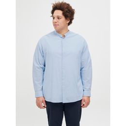 Jack & Jones PlusSize Jack & Jones Plussize Damen Jack & Jones PlusSize &raquo;JJEBREEZE LINEN BLE BAND SHIRT LS SN PLS&laquo; blau 3XL, N-Gr