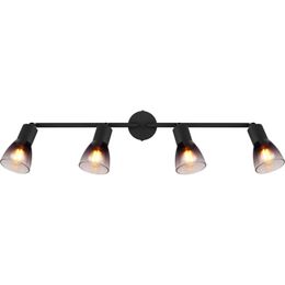 Globo LIGHTING Deckenstrahler &raquo;SATELLA&laquo; E14 1 Stk. Deckenspot/schwarz/Holz/Glas rauchfarben/Flur/Wohnzimmer