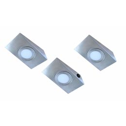 Evotec Unterschrankleuchte &raquo;KEIL CS&laquo; LED-Board 3 Stk. Neutralwei&szlig; Warmwei&szlig; LED Set, 3 St&uuml;ck, Unterschrankleuchte silber