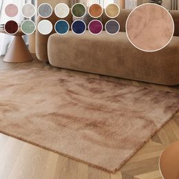 Esprit Hochflor-Teppich &raquo;Alice ESP-4377, Kunstfell&laquo; rechteckig 25 mm H&ouml;he Kaninchenfell-Haptik, besonders weich und dicht, f&uuml;r alle R&auml;ume rosa Kunstfaser
