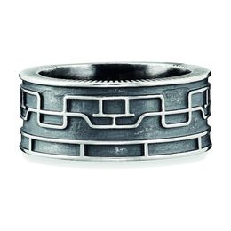 CAI Ca&iuml; Herren CA&Iuml; Fingerring &raquo;925/- Sterling Silber oxidiert Linien Japan&laquo;