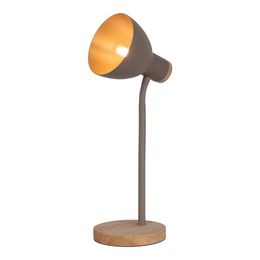 N&auml;ve n&auml;ve Schreibtischlampe &raquo;Marie&laquo; E14 1 Stk. Fu&szlig; und Schirm z.T. aus Holz, Schirm flexibel beweglich, E14 braun