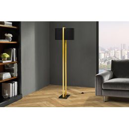 Riess Ambiente Minimalistische Stehlampe COLLEEN 160cm gold schwarz Stoffschirm mit Metallfu&szlig; Riess-Ambiente Glamour Modern