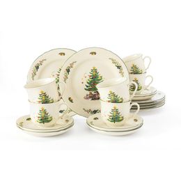 Seltmann Weiden Kaffeeservice &raquo;Geschirr-Set, Service Marie-Luise, Advent, Weihnachten&laquo; Tassen, Teller, Untertassen, Made in Germany, 18 Teile, f&uuml;r 6 Personen beige 