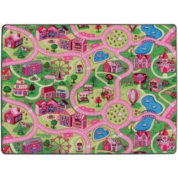 PRIMAflor-Ideen in Textil Kinderteppich &raquo;SWEET CITY, Made in Belgium&laquo; rechteckig 5 mm H&ouml;he Stra&szlig;en-Spiel-Teppich, Stra&szlig;enbreite ca. 9 cm, Kinderzimmer