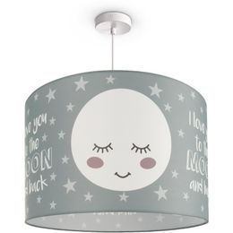 Paco Home Pendelleuchte &raquo;Aleyna 103&laquo; E27 Kinderlampe Deckenlampe LED Kinderzimmer Lampe Mond-Motiv, E27 wei&szlig;