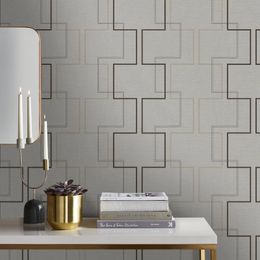Sublime Vliestapete &raquo;MINDFUL SQUARE TEXTURE&laquo; 3D-Optik gepr&auml;gt Design Tapeten beige Vlies