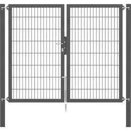 Alberts Zaundoppelt&uuml;r &raquo;Flexo Plus&laquo; anthrazit, verschiedene Abmessungen grau Stahl