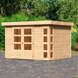 Karibu Gartenhaus &raquo;Nordsee 5&laquo; beige Holzwerkstoff