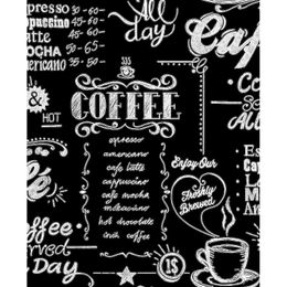 SUPERFRESCO EASY Vliestapete &raquo;Coffee Shop&laquo; mit Schrift aufgesch&auml;umt Coffee Shop Kaffee 1000x52cm schwarz Vlies