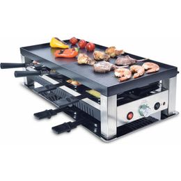 SOLIS OF SWITZERLAND Raclette &raquo;Typ 791&laquo; 8 Stk. Raclettepf&auml;nnchen 1.400 W 5in1: Raclette, Tischgrill, Cr&eacute;pe, Mini Wok, Pizza schwarz
