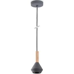 Paco Home Pendelleuchte &raquo;MORA&laquo; GU10 Wohnzimmer Esszimmer Klein Modern Holz Metall GU10 K&uuml;chenlampe grau