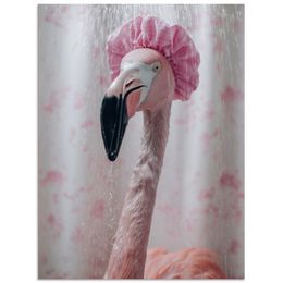 Artland Wandbild &raquo;Flamingo unter der Dusche&laquo; 1 Stk. tlg. als Alubild, Leinwandbild, Poster, Wandaufkleber in verschied. Gr&ouml;&szlig;en Alu Dibond