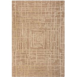 FLAIR RUGS Teppich &raquo;Elliot&laquo; rechteckig 12 mm H&ouml;he Hoch-Tief Effekt, Wohnzimmer, Schlafzimmer, Esszimmer beige Polyester