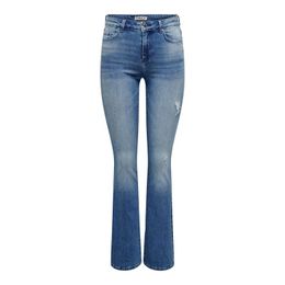Only Damen Only Bootcut-Jeans &raquo;ONLBLUSH MID FLARED DEST ANA671&laquo; mit Destroyed Effekt blau M (38), L&auml;nge 32