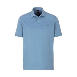 BOSS Orange Herren BOSS Orange Poloshirt &raquo;Pe Interlock&laquo; aus Baumwoll-Piqu&eacute; mit Logo-Print Regular blau M