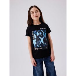 name it Kinder Kurzarmshirt &raquo;NKFJAX WEDNESDAY SS TOP BOX NOOS SKY&laquo; schwarz 122 (128)