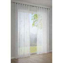 Gardine &raquo;Schal Voile mit Flockprint Pusteblume&laquo; Schlaufen 1 Stk. tlg. mit Schlaufen wei&szlig; Polyester