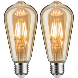 Paulmann LED-Leuchtmittel &raquo;Bundle ST64 gold 2x 6,5 W&laquo; E27 2 Stk. Extra-Warmwei&szlig; transparent