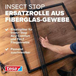 Tesa Fliegengitter-Gewebe &raquo;Insect Stop Fliegengitter Ersatzrolle Fiberglas-Gewebe - 1.2 m x 2.5 m&laquo; Packung, Nachf&uuml;llrolle, 1 Stk. tlg. M&uuml;ckennetz 