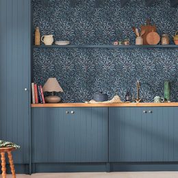 WILLIAM MORRIS AT HOME Vliestapete &raquo;Willow Bough&laquo; Retro glatt 10mx52cm (ca. 5m2) blau Vlies