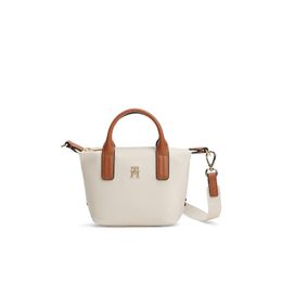 Tommy Hilfiger Damen Tragetasche &raquo;POPETTE MICRO TOTE&laquo; Damen Schultertasche, Handtasche mit kontrastfarbigen Tragegriffen