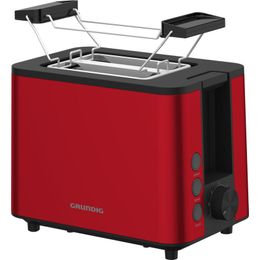 Grundig Toaster &raquo;TA 8340&laquo; 2 kurze Schlitze 950 W inkl. Br&ouml;tchenaufsatz rot Toaster