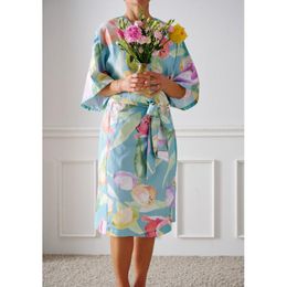 Apelt Kimono &raquo;Tulip 120x110&laquo; Kimono mit Bindeband Gr&ouml;&szlig;e120x105, Baumwoll-Satin, Digitaldruck Baumwolle