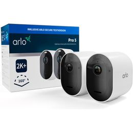 ARLO &Uuml;berwachungskamera &raquo;Pro5 2K Security Camera 2er Set&laquo; Au&szlig;enbereich Packung, 2 Stk. tlg. schwarz-wei&szlig; ARLO Secure Testversion inklusive, damit Sie 