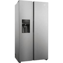 Haier Side-by-Side SBS 90 Series 5 &raquo;HSR5918DIMP&laquo; 177,5 cm hoch 90,8 cm breit 178 cm hoch, 91 cm breit, Nutzinhalt: 511 Liter, Extrem leise silber