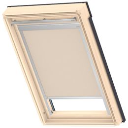 Velux Verdunklungsrollo &raquo;DBL M06 4230&laquo; verdunkelnd Verdunkelung ohne Bohren in F&uuml;hrungsschienen alufarbene F&uuml;hrungsschienen & Griffleiste beige 
