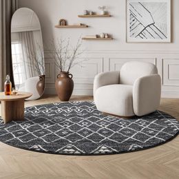 Sanat Teppich &raquo;Boho 8200&laquo; rund 10 mm H&ouml;he Kurzflor, robust, Boho, Scandic, f&uuml;r Fussbodenheizung geeignet Kunstfaser