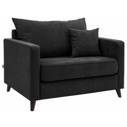 Home Affaire Loveseat &raquo;Renesse&laquo; lose Kissen, Keder an Sitzkissen schwarz Luxus-Microfaser ALTARA NUBUCK (100% Polyester);Samtvelours 100% Polyester