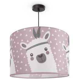 Paco Home Pendelleuchte &raquo;Ela 214&laquo; E27 Kinderlampe Deckenlampe LED Kinderzimmer Lampe Lama-Motiv, E27 schwarz